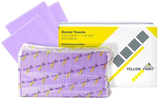 YELLOW POINT Ochr.roušky(bryndáky)skládané,levand. | Janouch Dental
